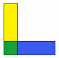 Solved A yellow rectangle and a blue rectangle having | Chegg.com